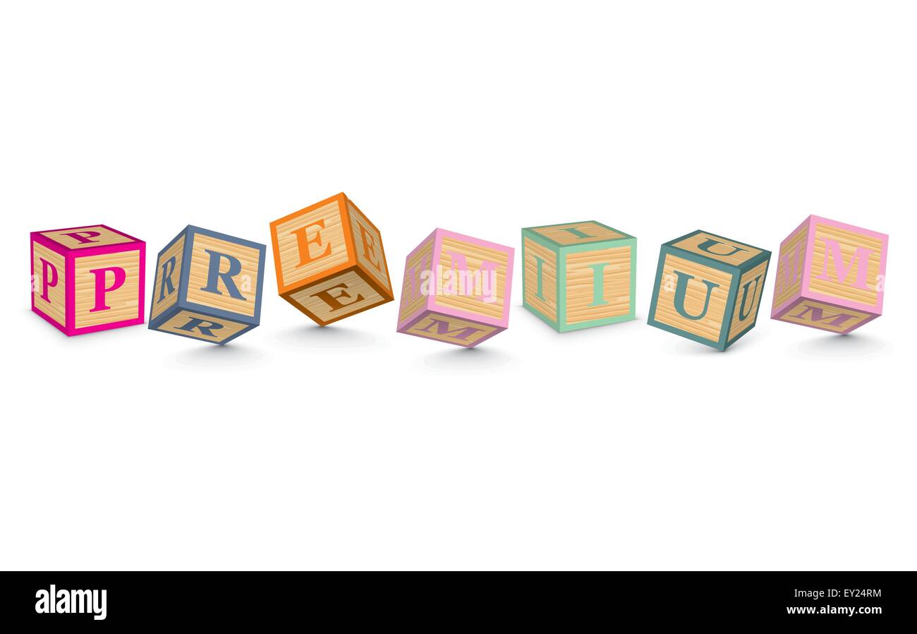 PREMIUM written with alphabet blocks - vector illustration Stock Vector ...