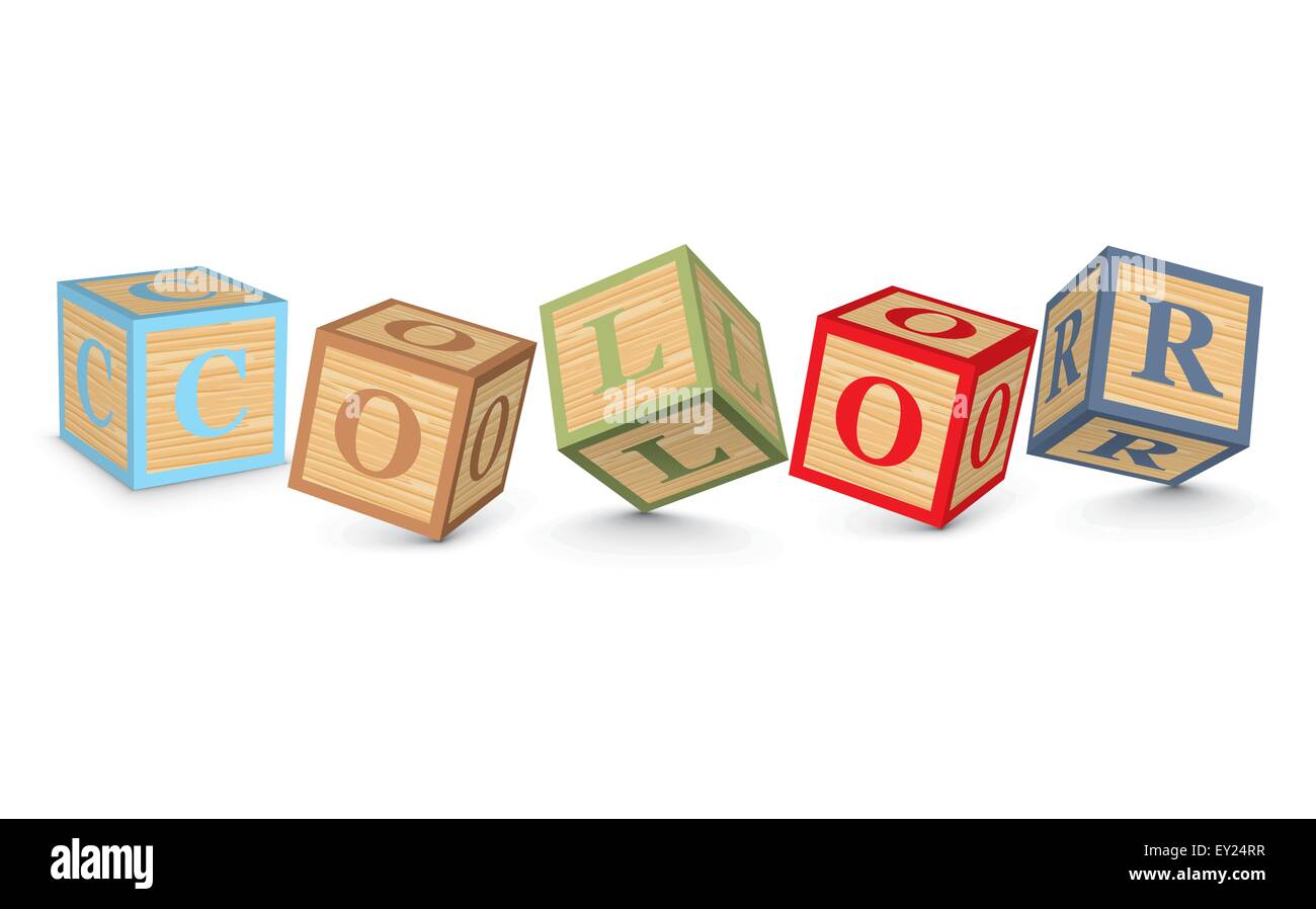 COLOR written with alphabet blocks - vector illustration Stock Vector ...