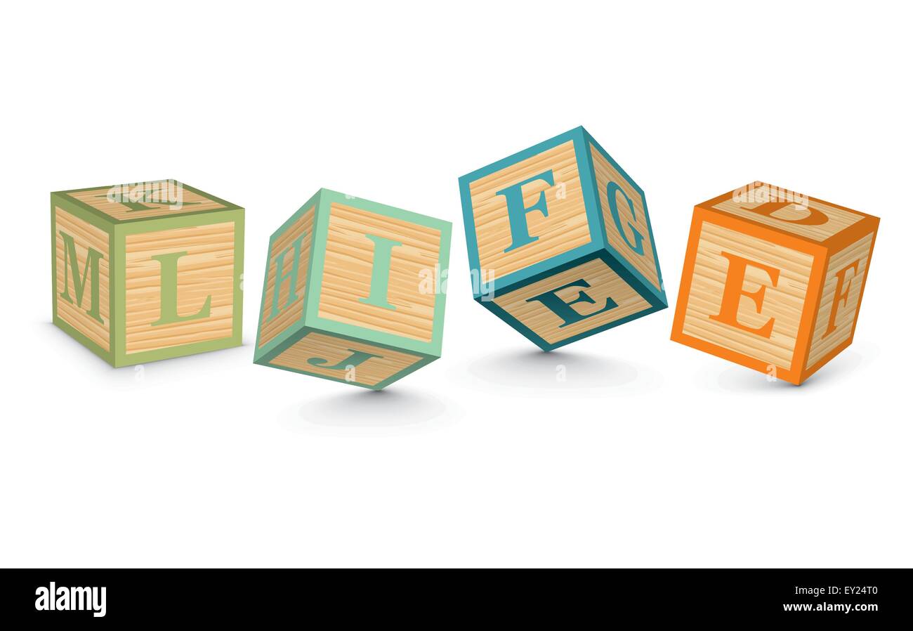 LIFE written with alphabet blocks - vector illustration Stock Vector ...