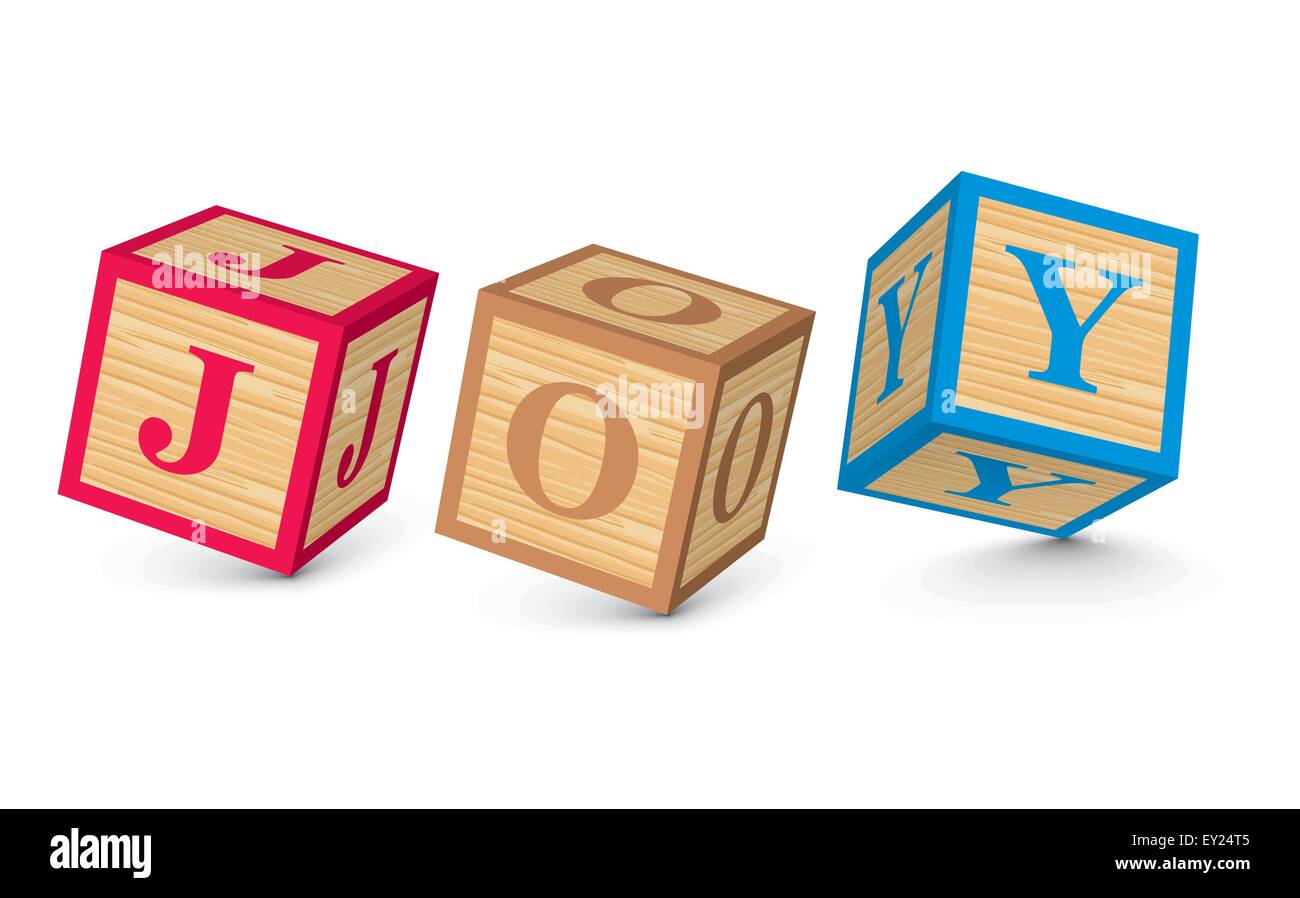 JOY written with alphabet blocks - vector illustration Stock Vector ...