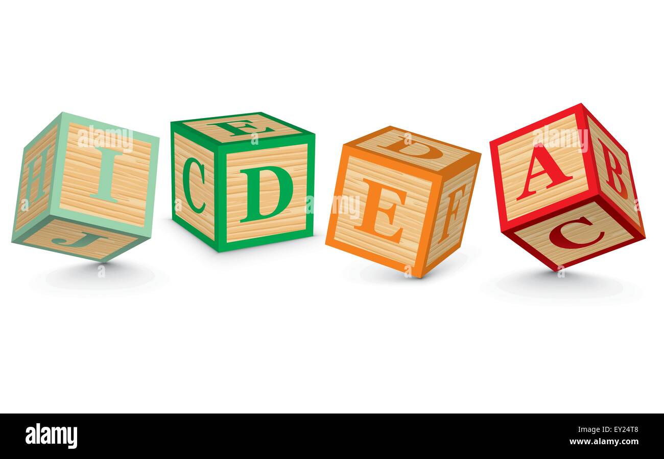 IDEA written with alphabet blocks - vector illustration Stock Vector ...