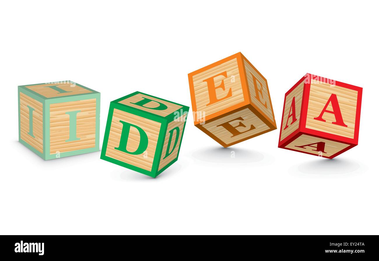 IDEA written with alphabet blocks - vector illustration Stock Vector ...