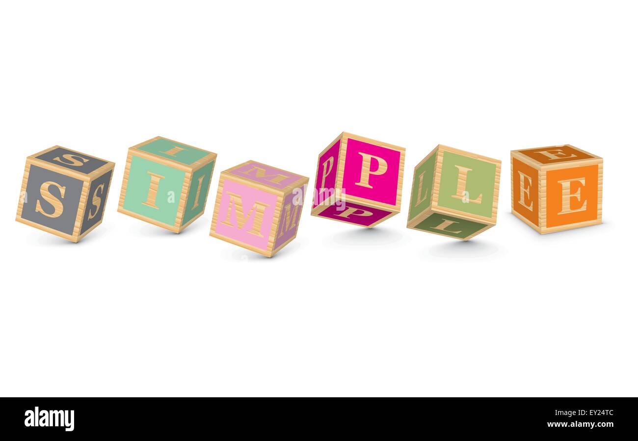 SIMPLE written with alphabet blocks - vector illustration Stock Vector ...