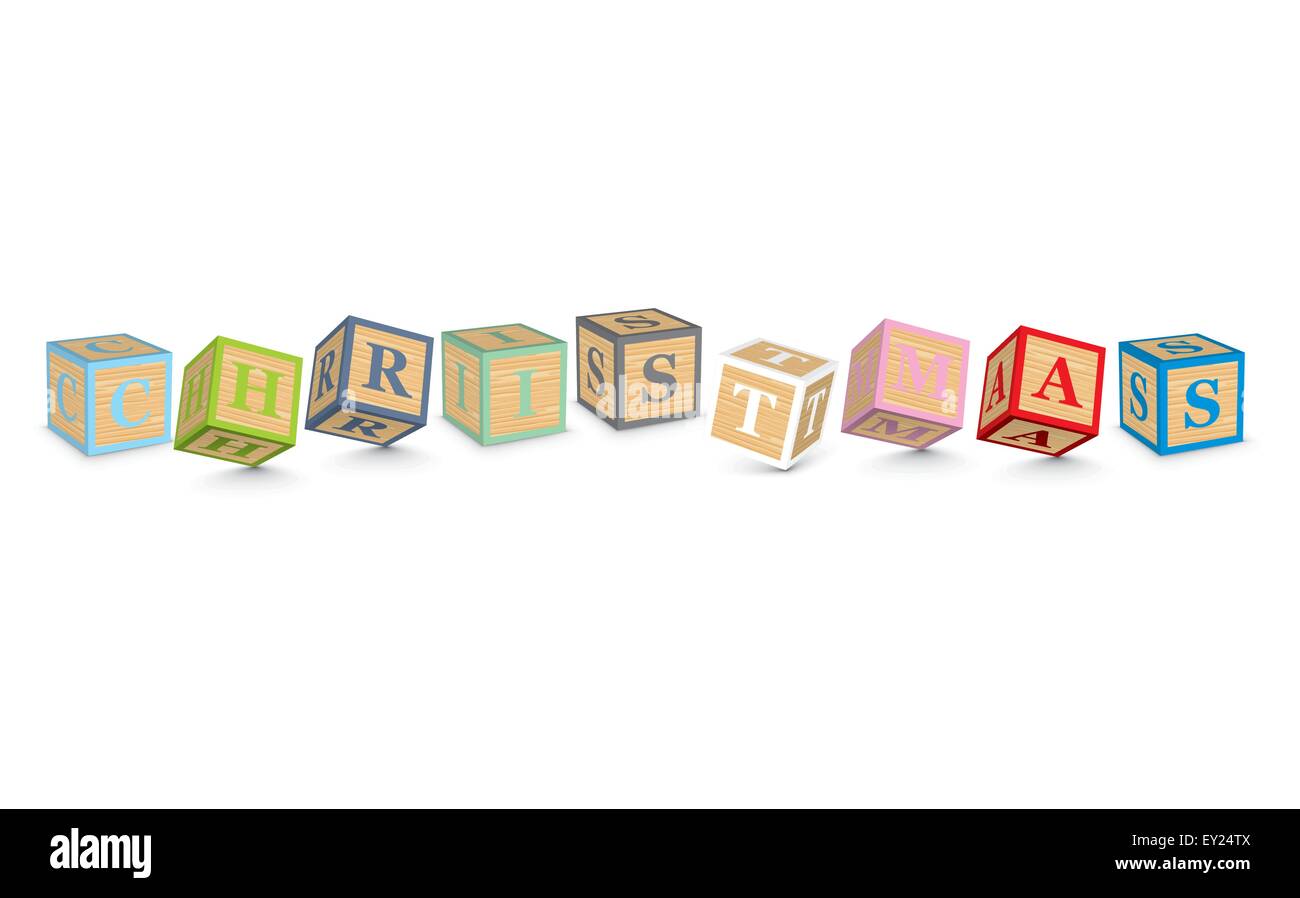 CHRISTMAS written with alphabet blocks - vector illustration Stock ...