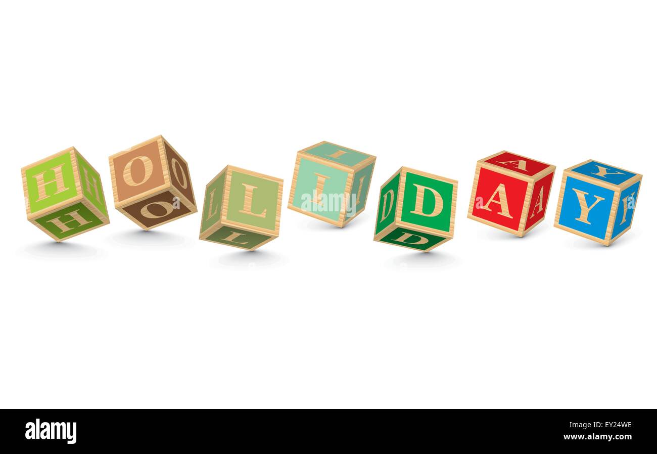 HOLIDAY written with alphabet blocks - vector illustration Stock Vector ...