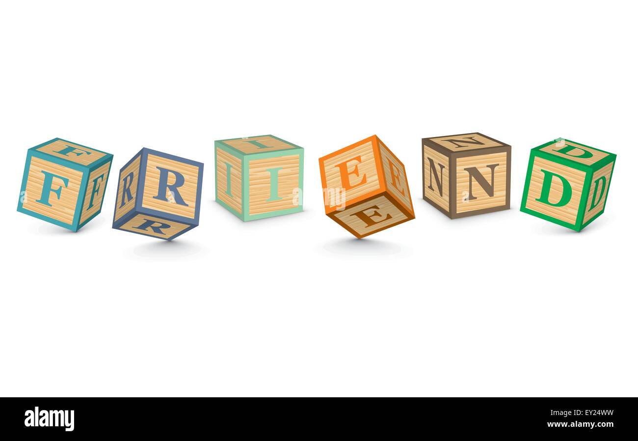 FRIEND written with alphabet blocks - vector illustration Stock Vector ...