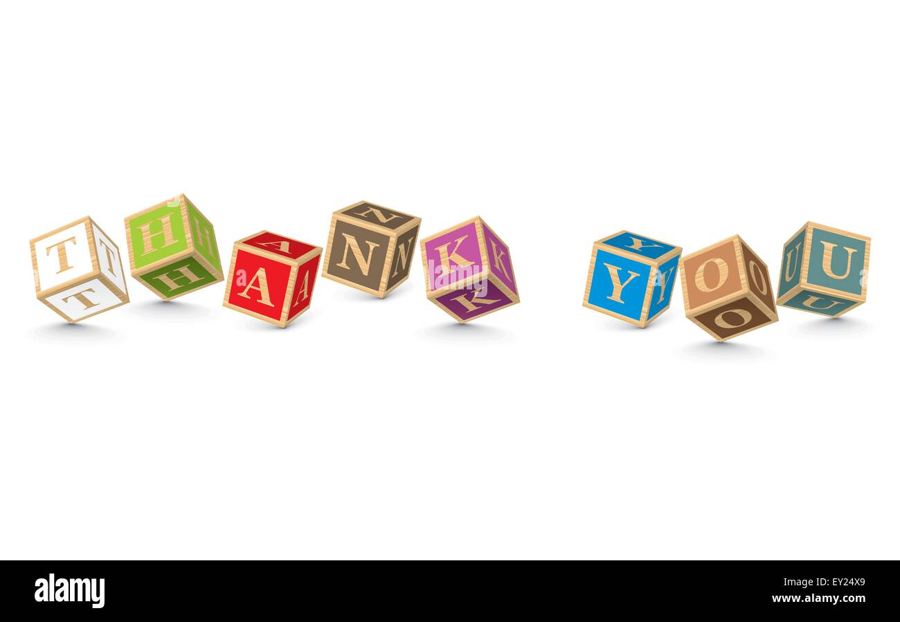 THANK YOU written with alphabet blocks - vector illustration Stock ...