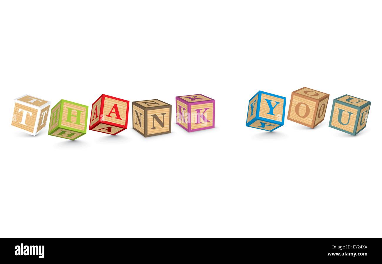 THANK YOU written with alphabet blocks - vector illustration Stock ...