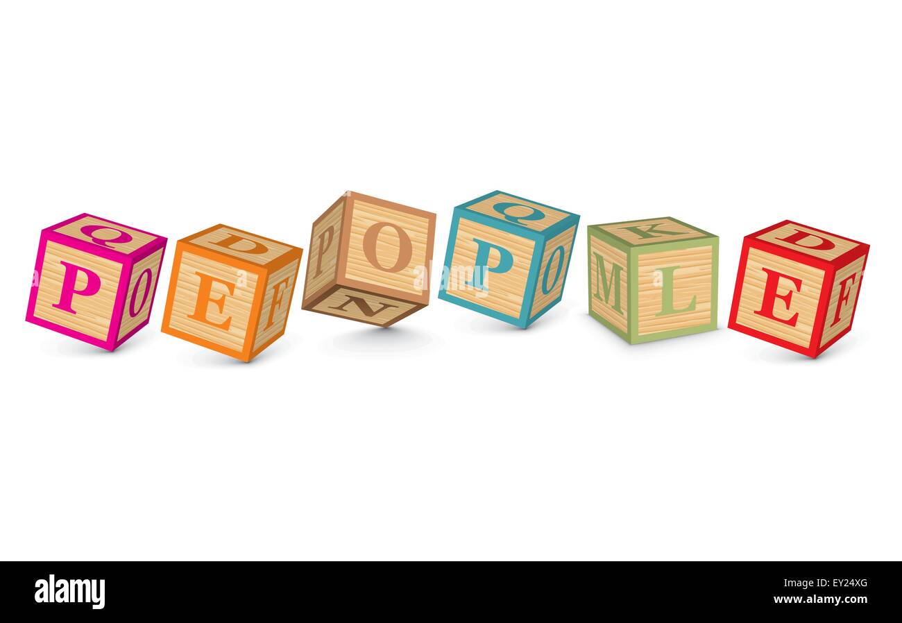 PEOPLE written with alphabet blocks - vector illustration Stock Vector ...