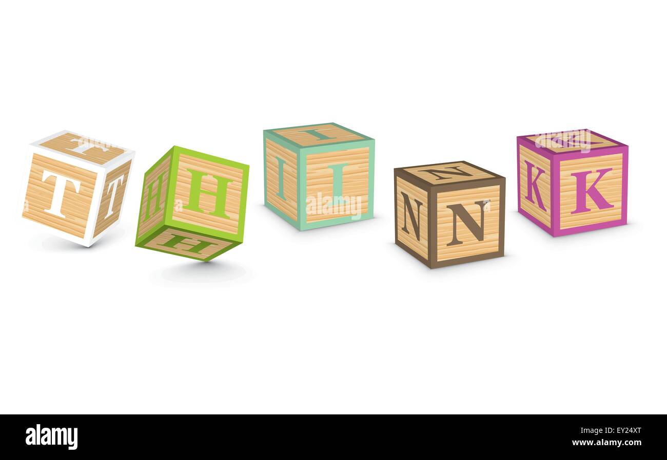 THINK written with alphabet blocks - vector illustration Stock Vector ...