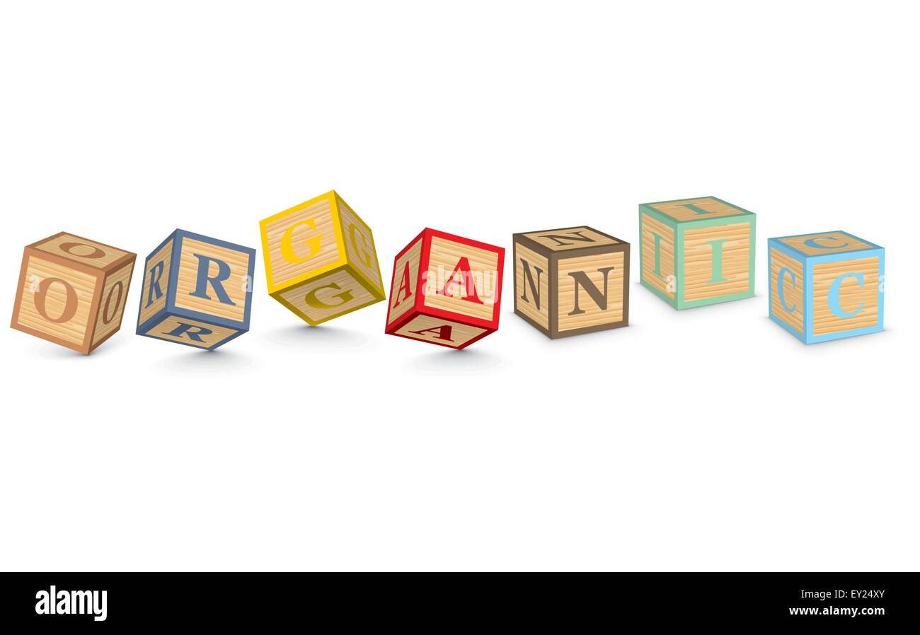 Organic wooden blocks alphabet Stock Vector Images - Alamy