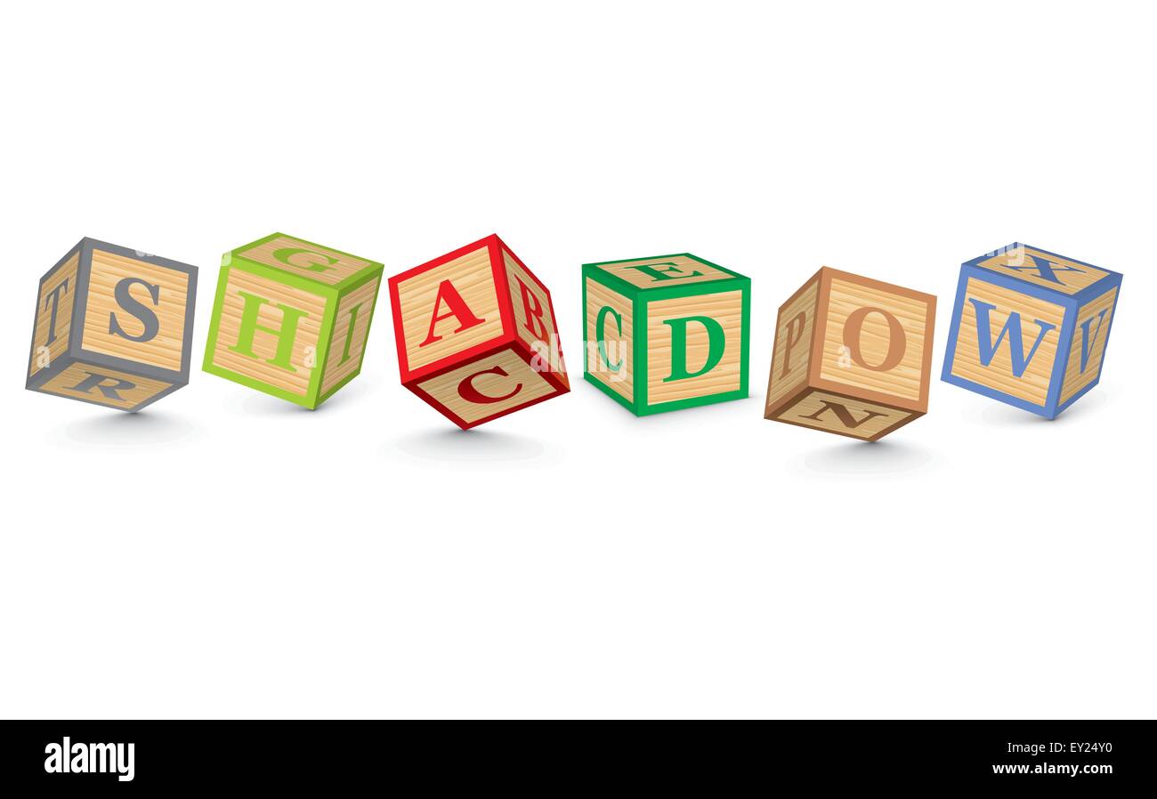 SHADOW written with alphabet blocks - vector illustration Stock Vector ...