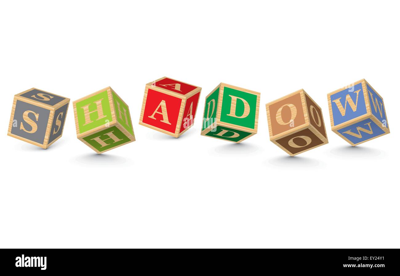 SHADOW written with alphabet blocks - vector illustration Stock Vector ...