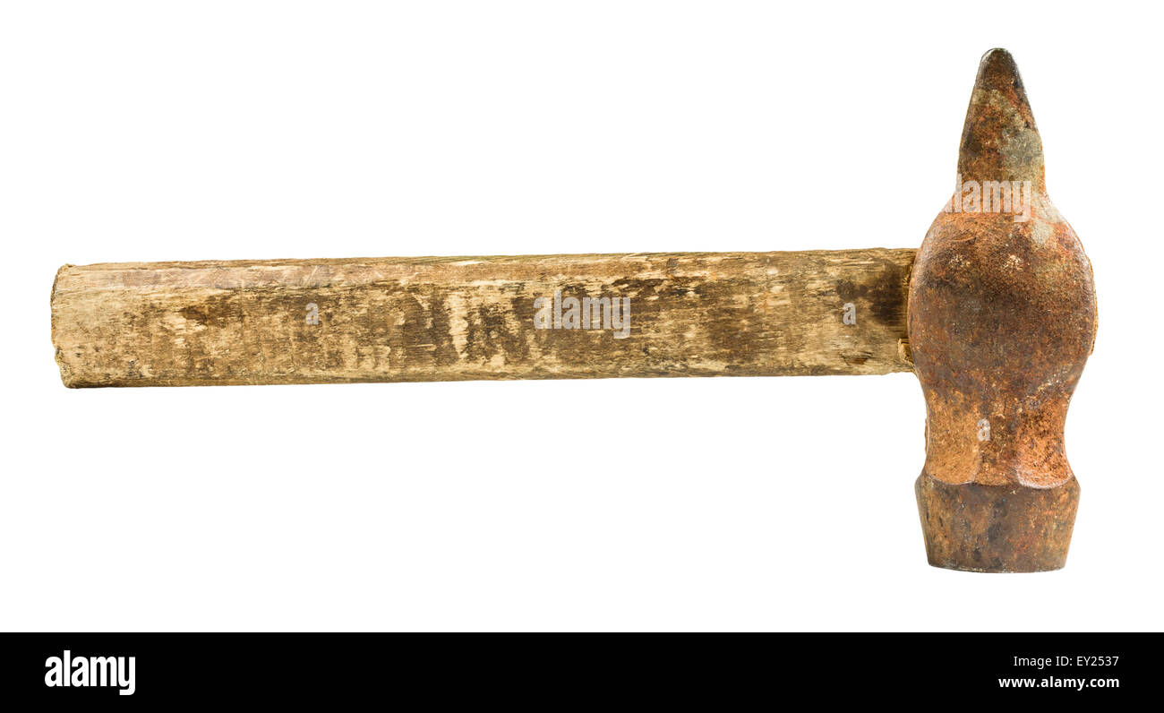 Old hammer isolated on white Stock Photo - Alamy