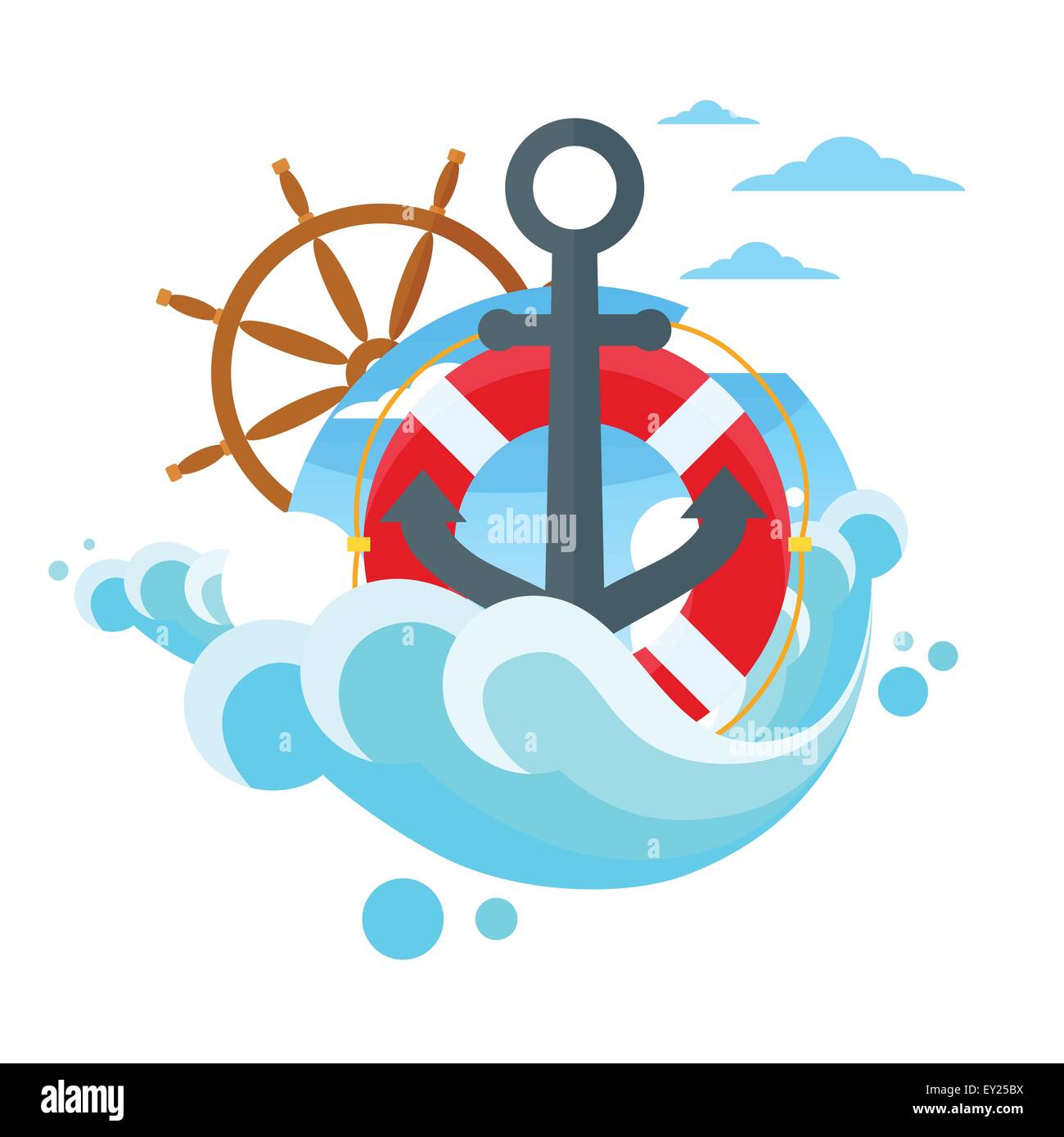 Anchor helm blue vector Cut Out Stock Images & Pictures - Alamy