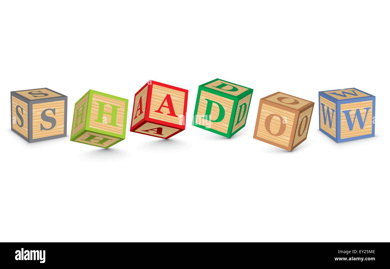 SHADOW written with alphabet blocks - vector illustration Stock Vector ...