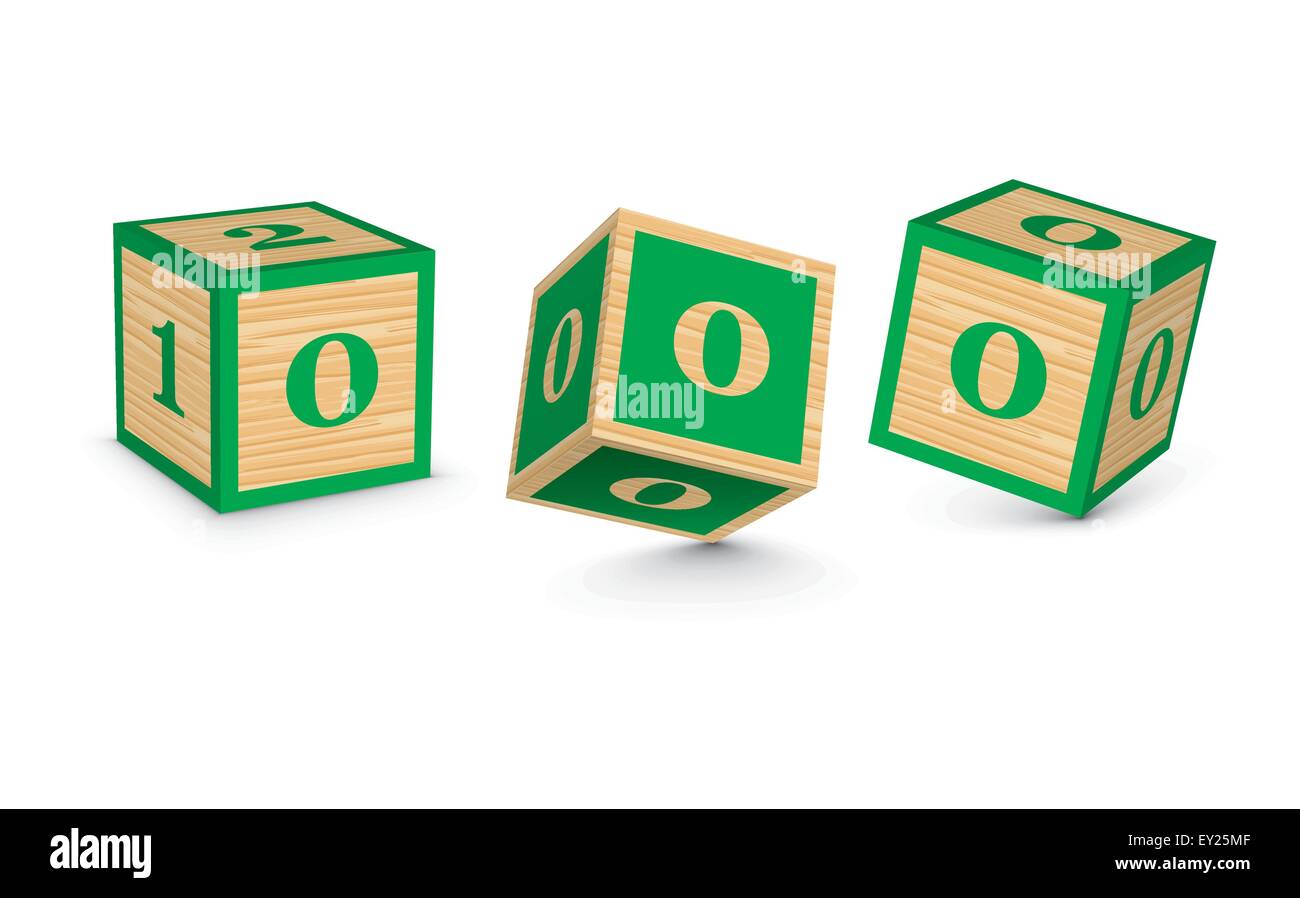 Number 0 wooden alphabet blocks - vector illustration Stock Vector ...