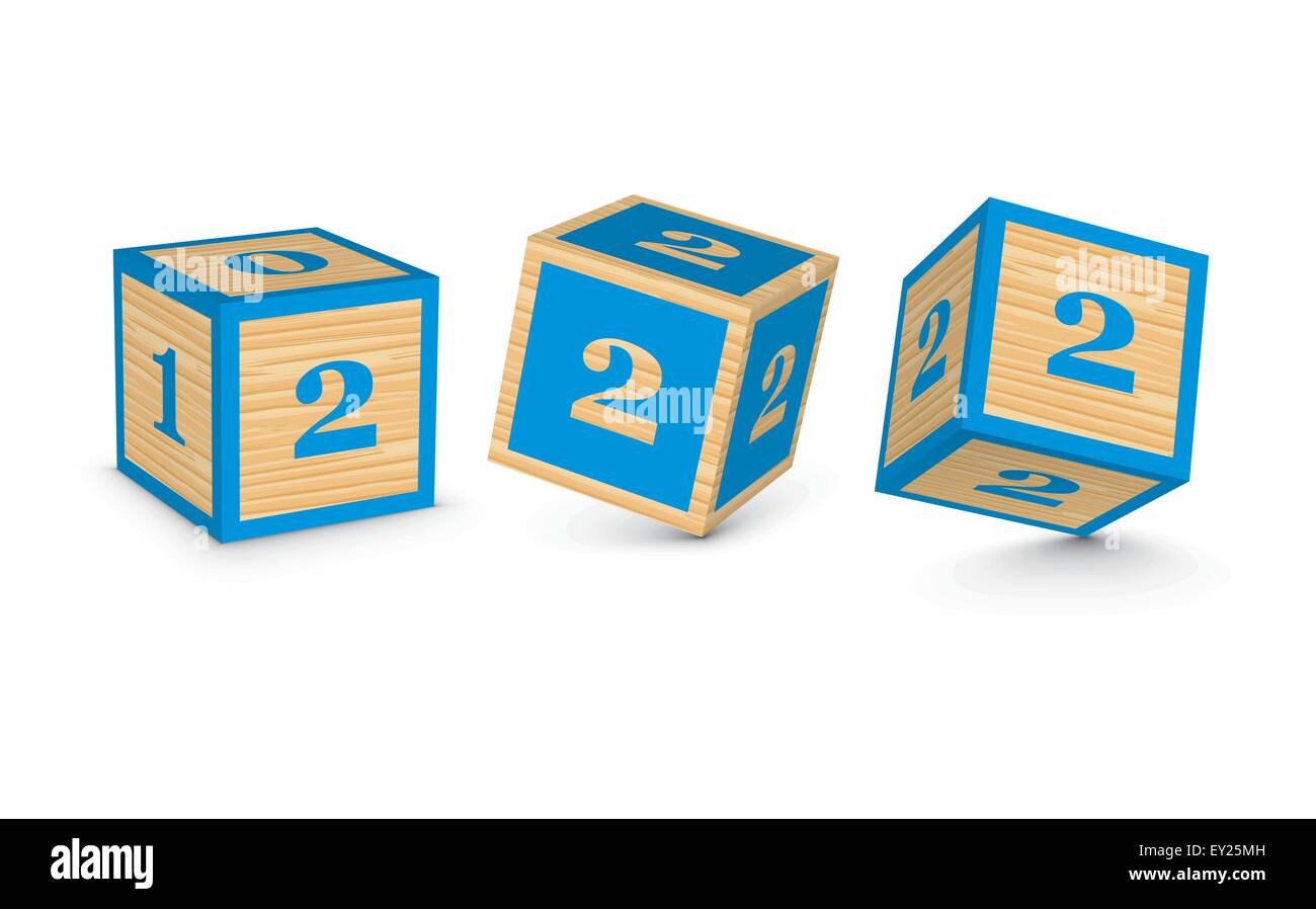 Number 2 wooden alphabet blocks - vector illustration Stock Vector ...