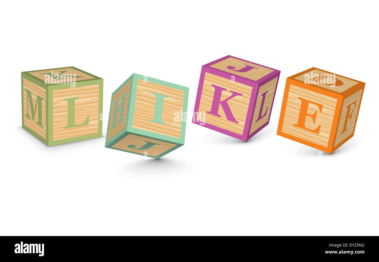 LIKE written with alphabet blocks - vector illustration Stock Vector ...