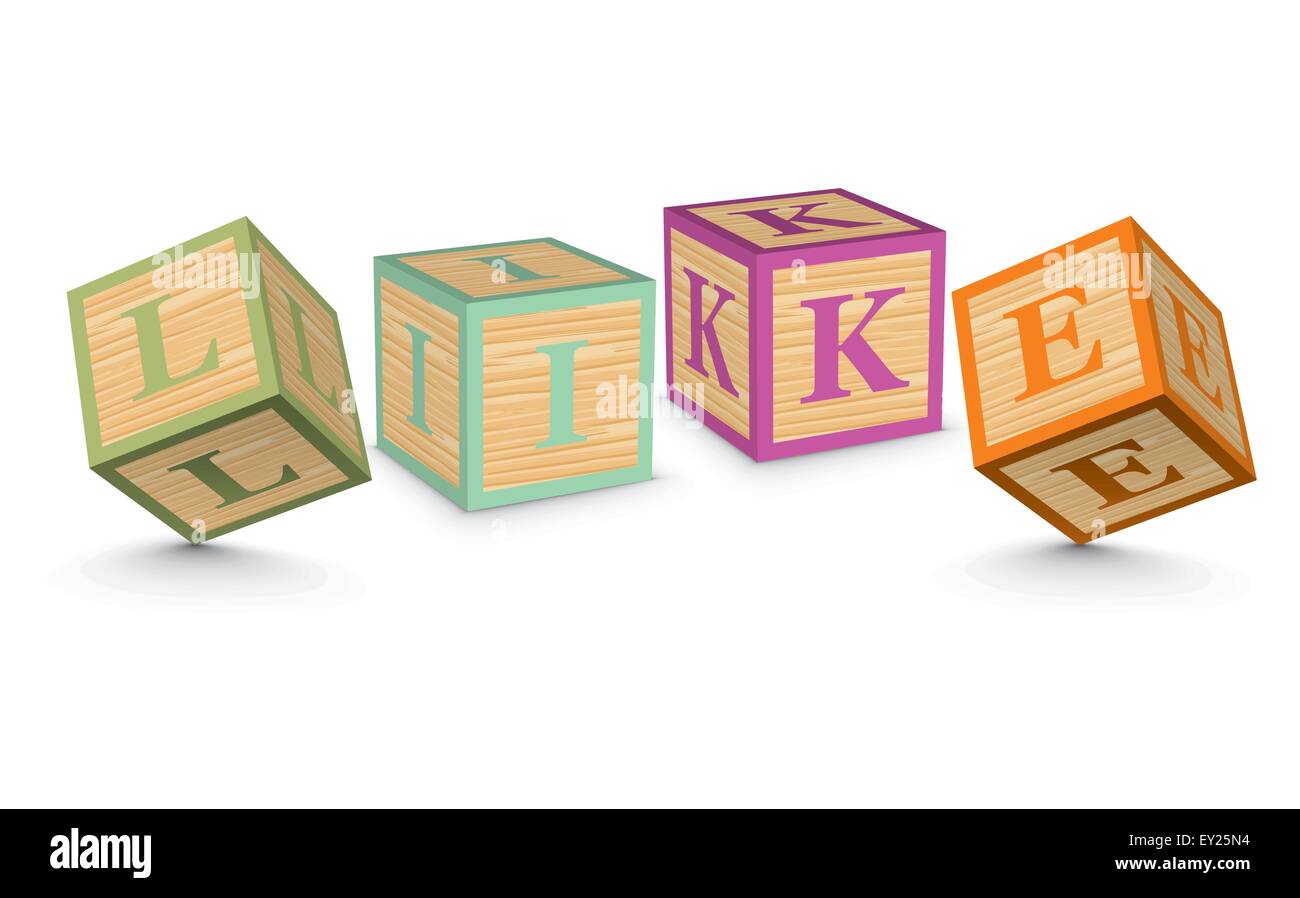 LIKE written with alphabet blocks - vector illustration Stock Vector ...