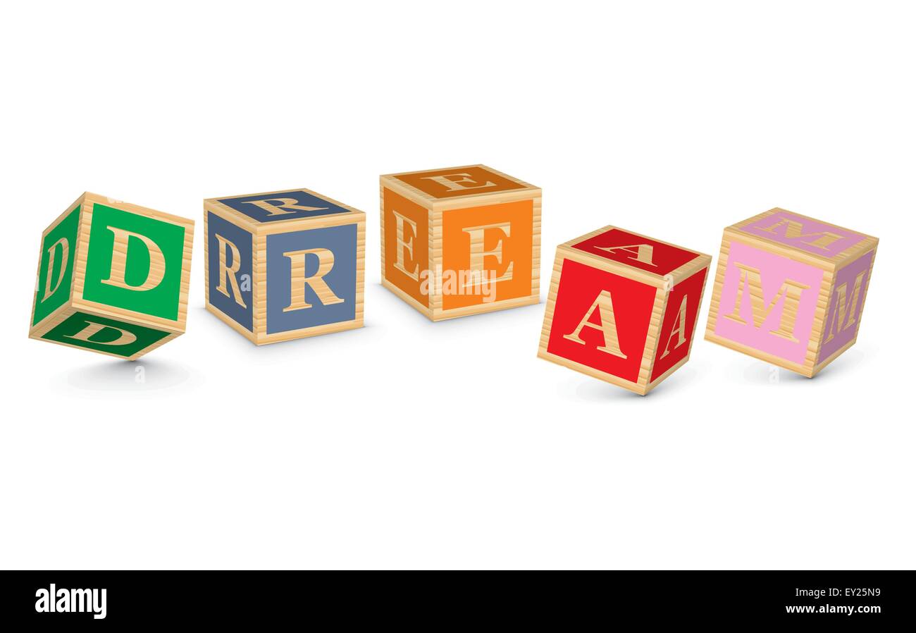 DREAM written with alphabet blocks - vector illustration Stock Vector ...