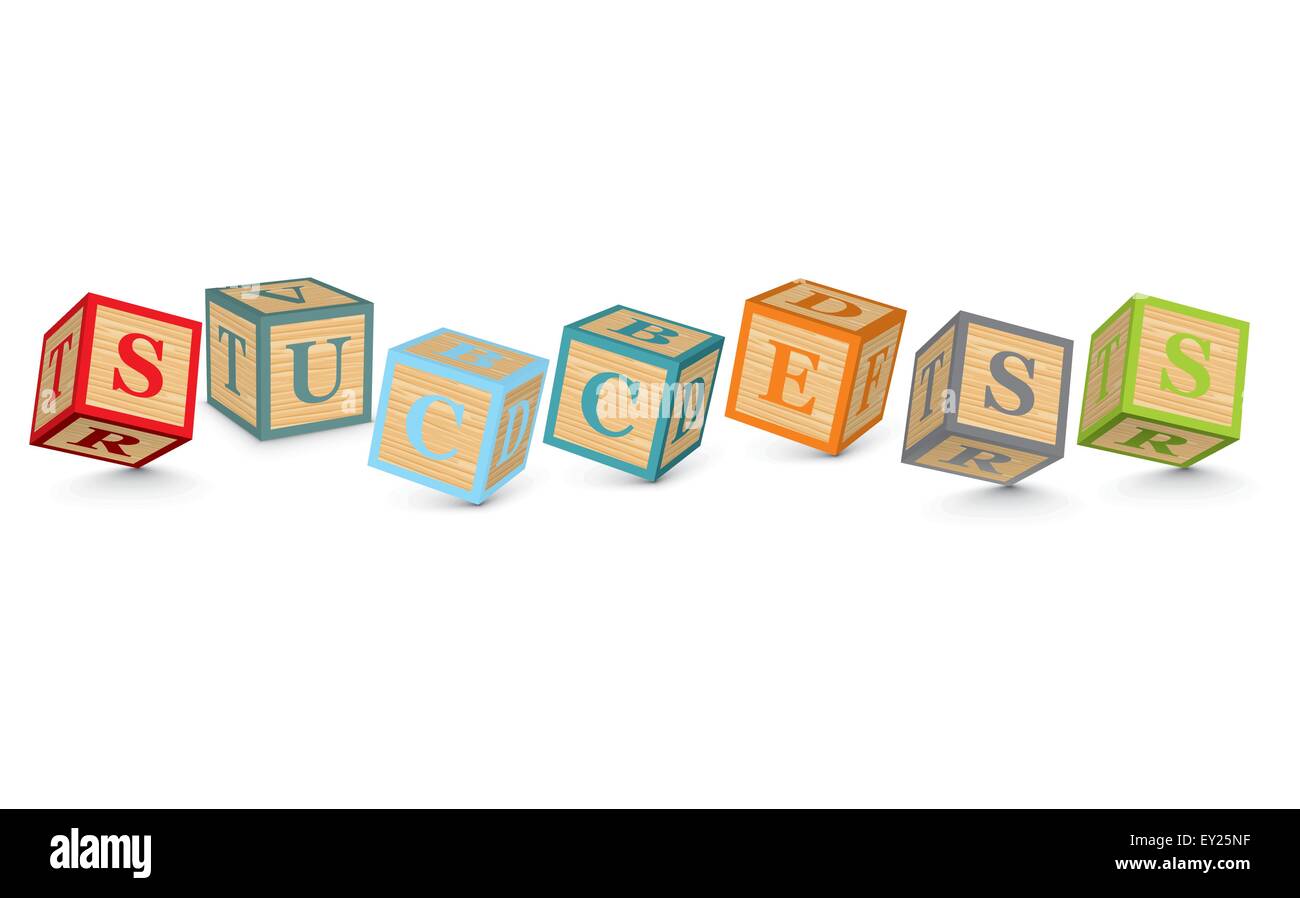 SUCCESS written with alphabet blocks - vector illustration Stock Vector ...
