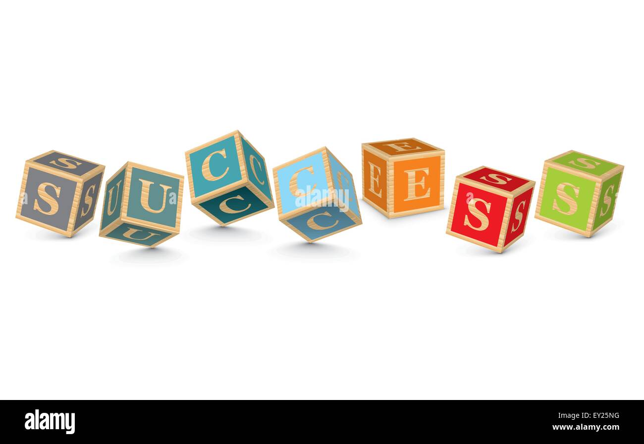 SUCCESS written with alphabet blocks - vector illustration Stock Vector ...