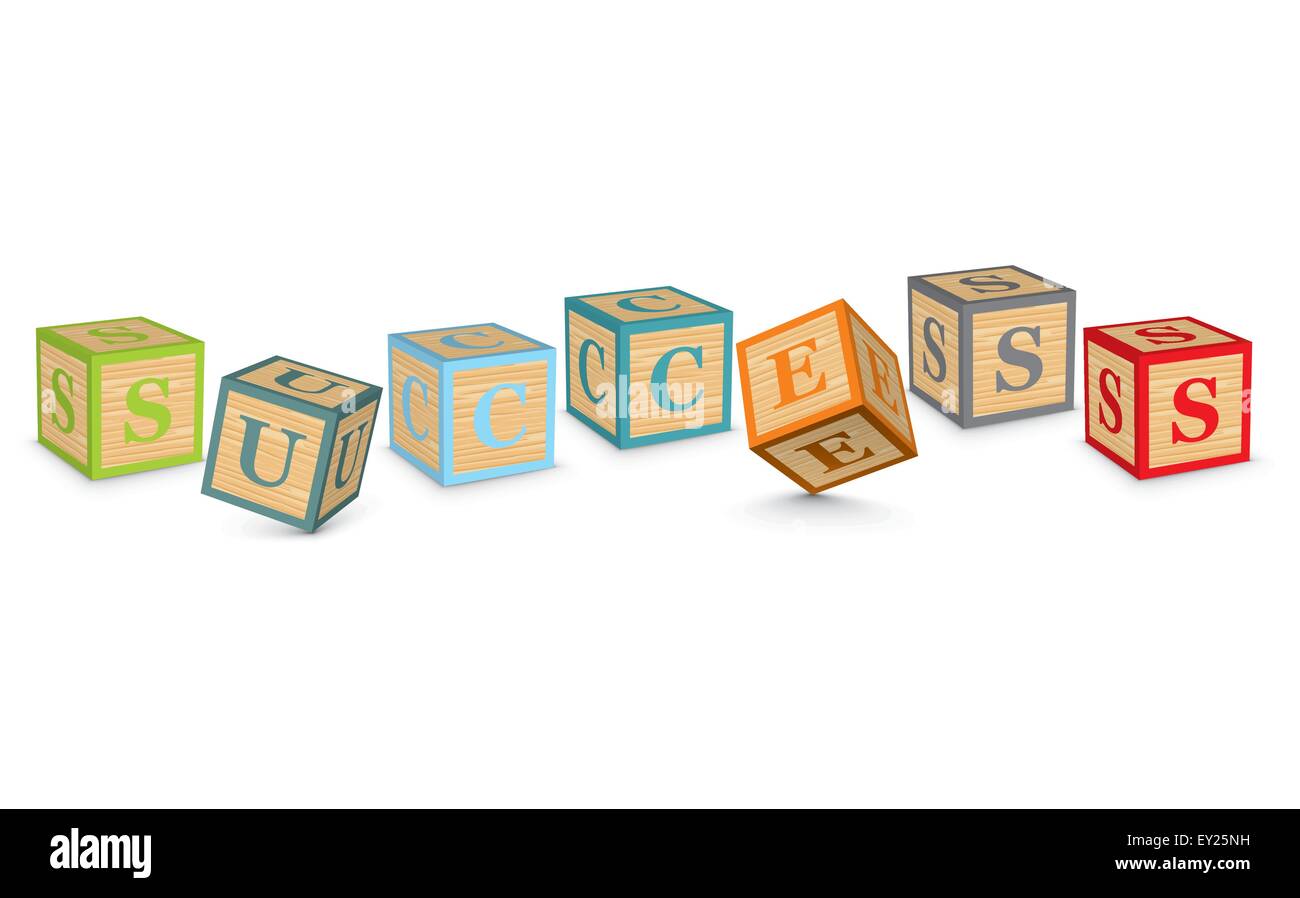 SUCCESS written with alphabet blocks - vector illustration Stock Vector ...