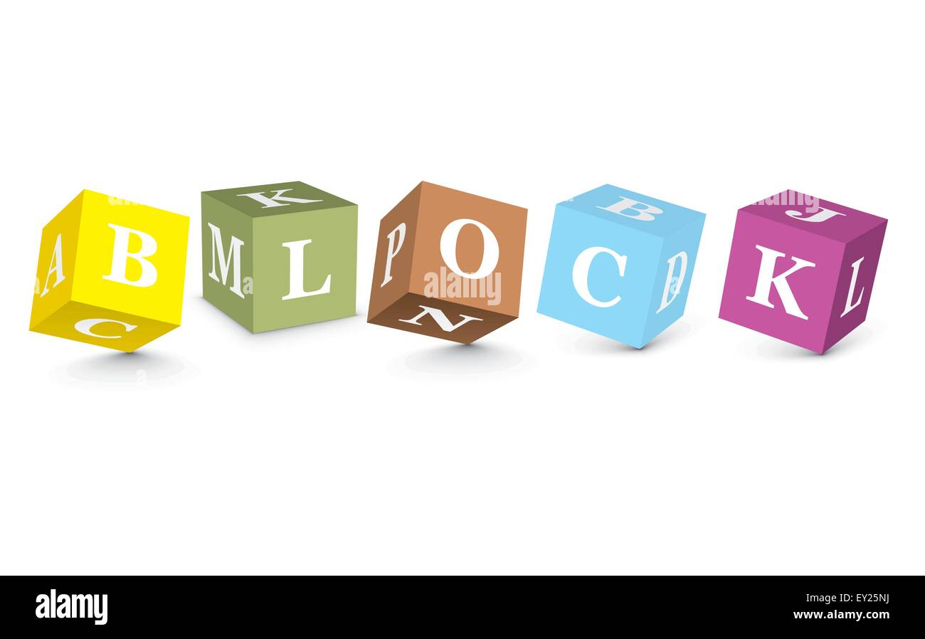 BLOCK written with alphabet blocks - vector illustration Stock Vector ...