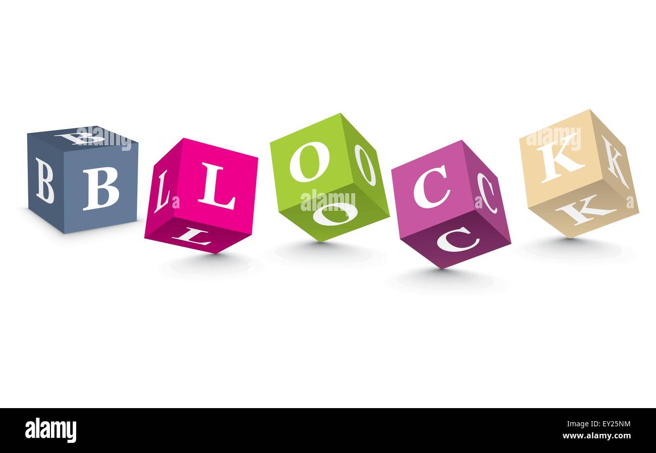BLOCK written with alphabet blocks - vector illustration Stock Vector ...