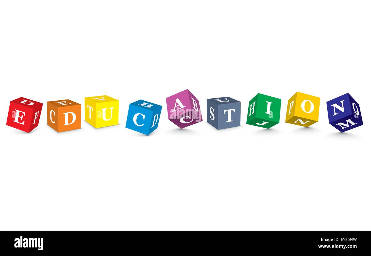 EDUCATION written with alphabet blocks - vector illustration Stock ...