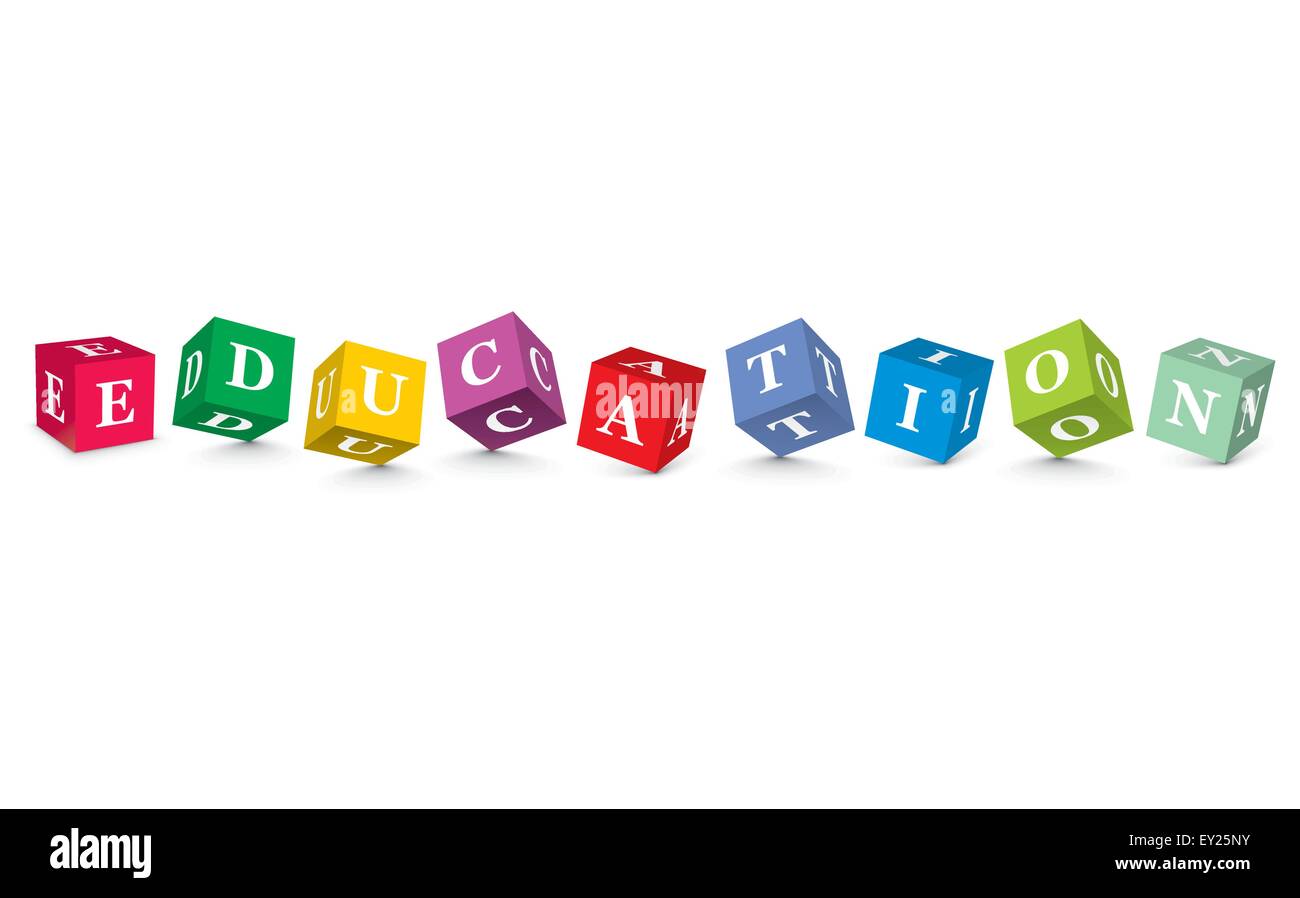 EDUCATION written with alphabet blocks - vector illustration Stock ...
