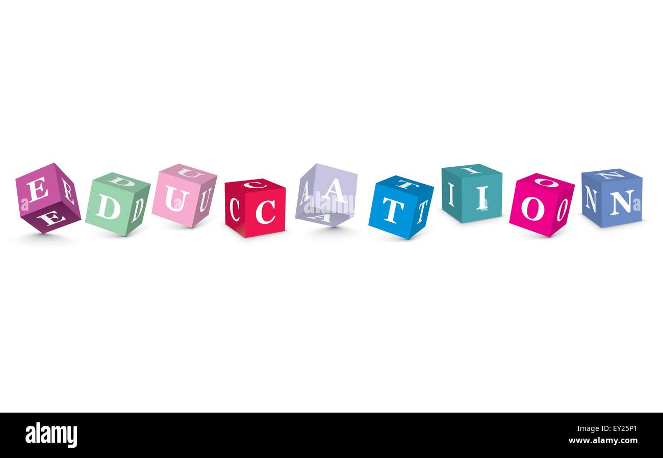 EDUCATION written with alphabet blocks - vector illustration Stock ...