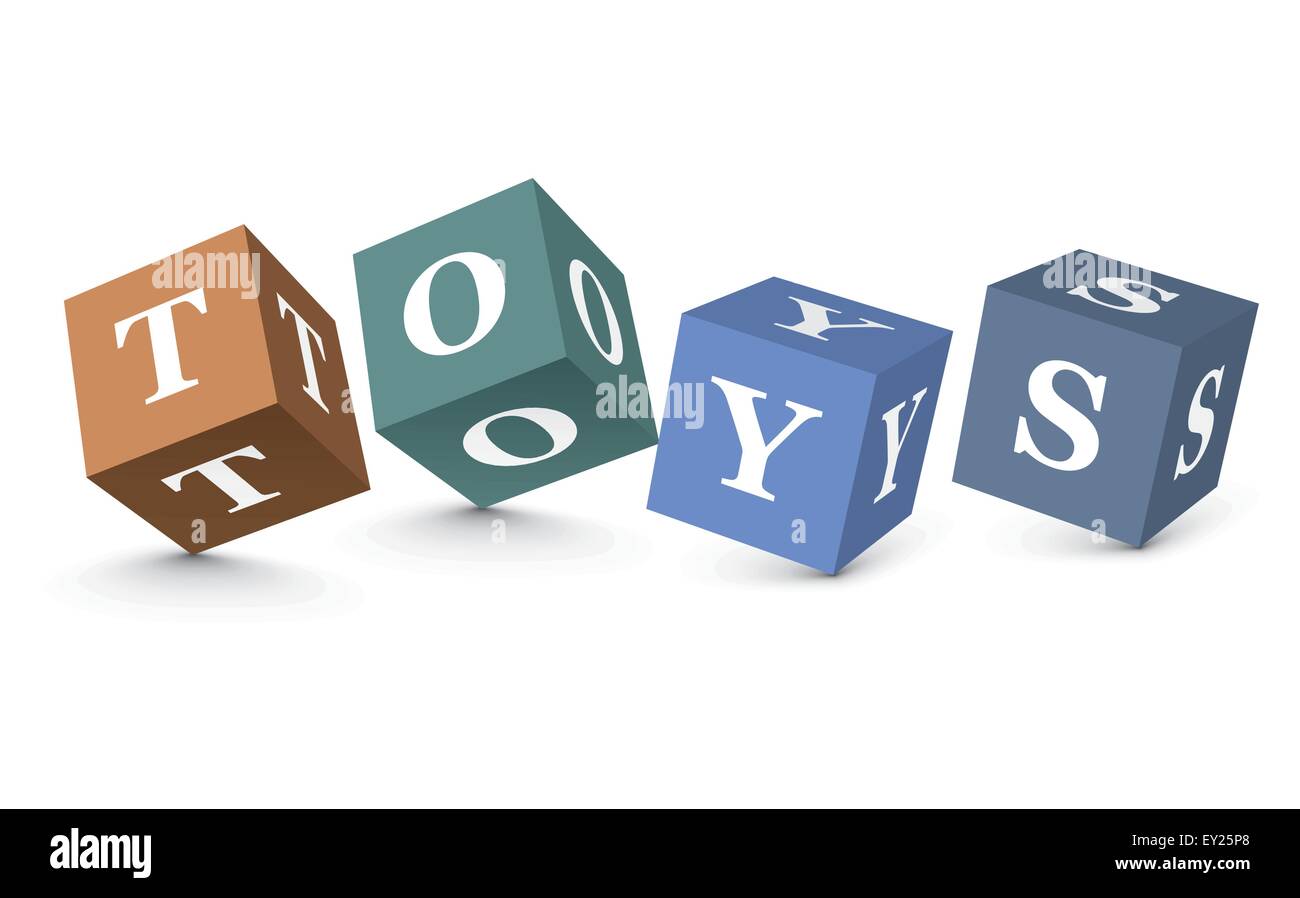 TOYS written with alphabet blocks - vector illustration Stock Vector ...