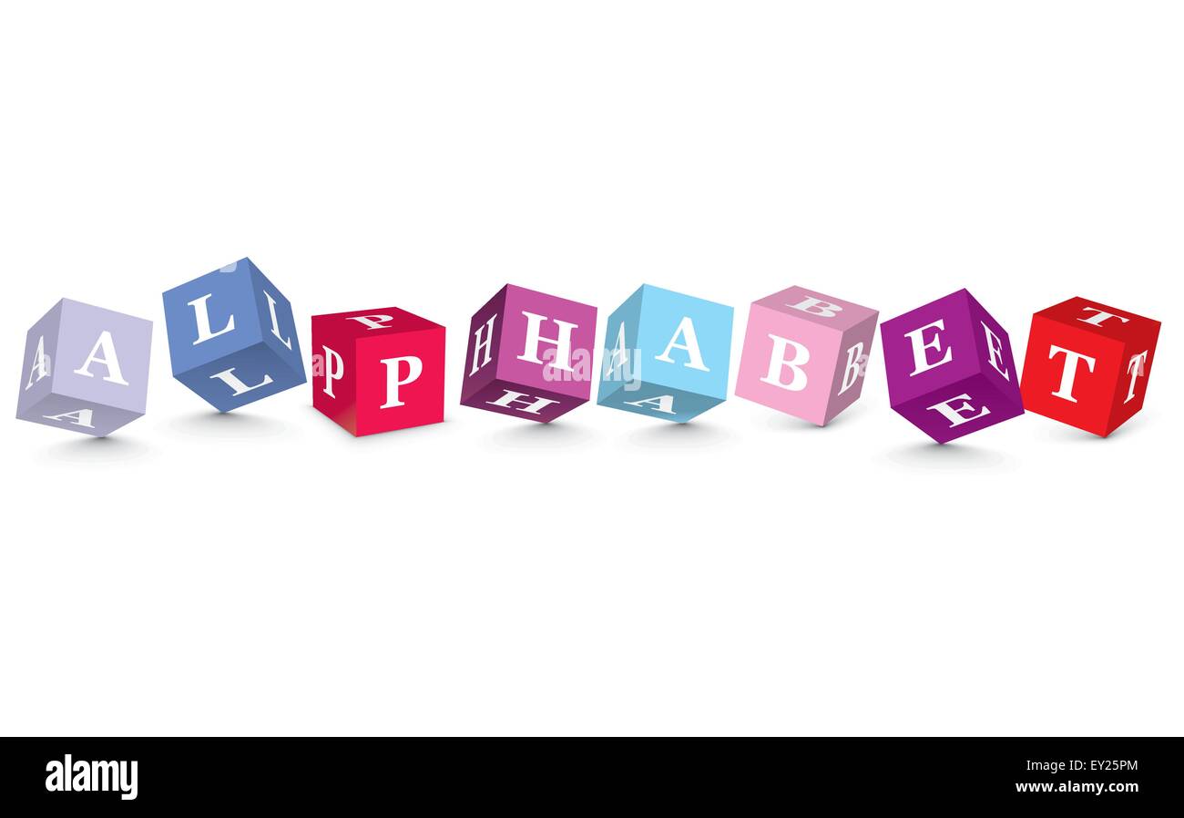 ALPHABET written with alphabet blocks - vector illustration Stock ...