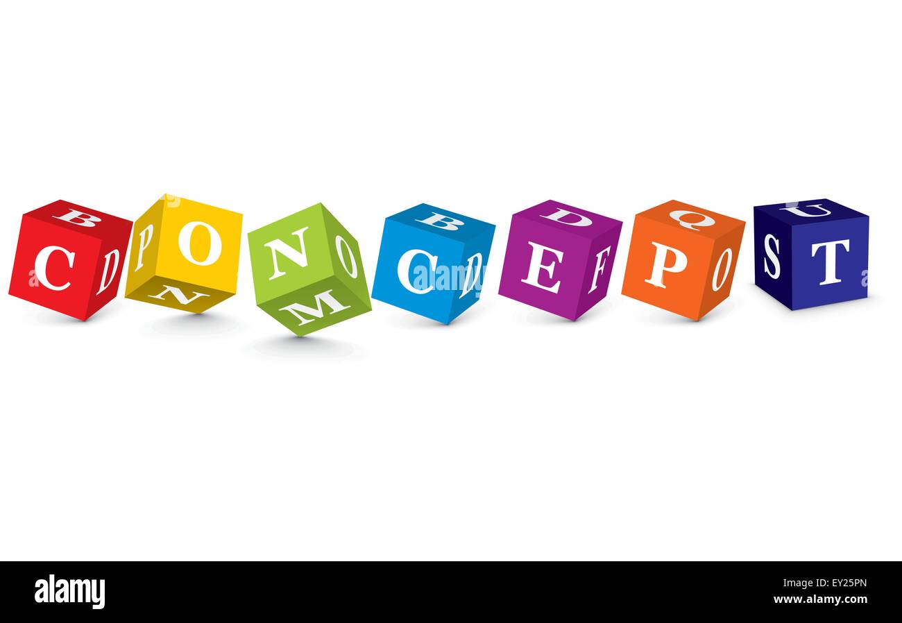 CONCEPT written with alphabet blocks - vector illustration Stock Vector ...