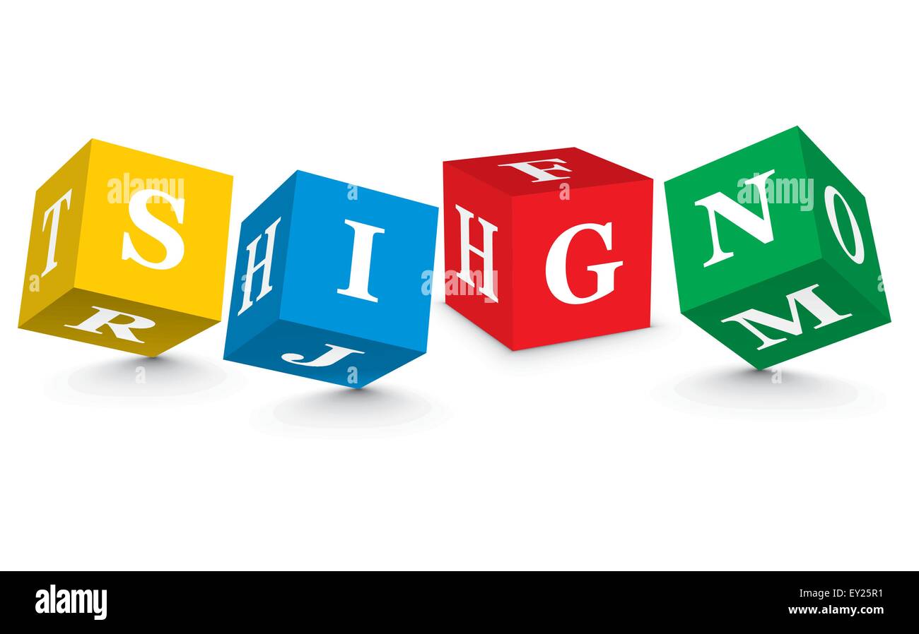 SIGN written with alphabet blocks - vector illustration Stock Vector ...