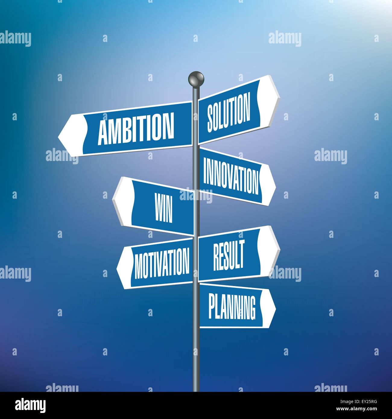 Signpost with motivational words - vector illustration Stock Vector ...