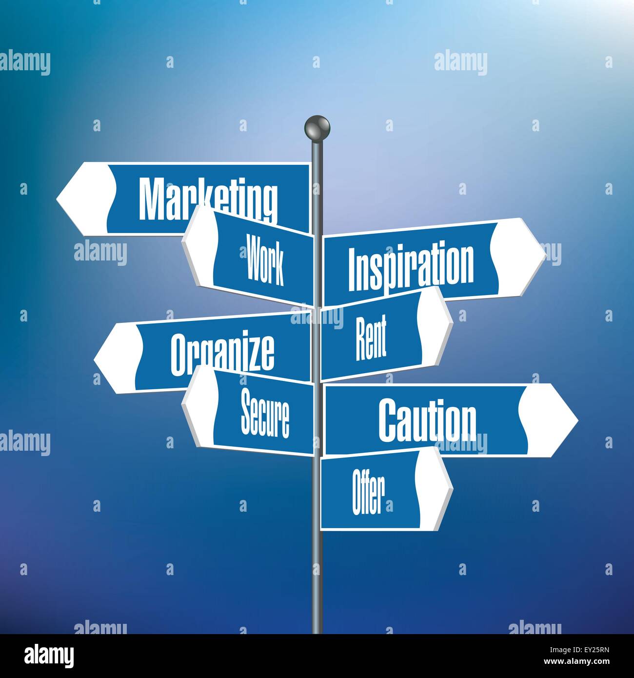 Signpost with motivational words - vector illustration Stock Vector ...