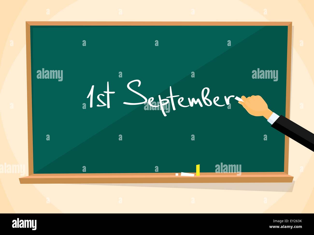 First September School Board Education Hand Draw Chalk Stock Vector ...