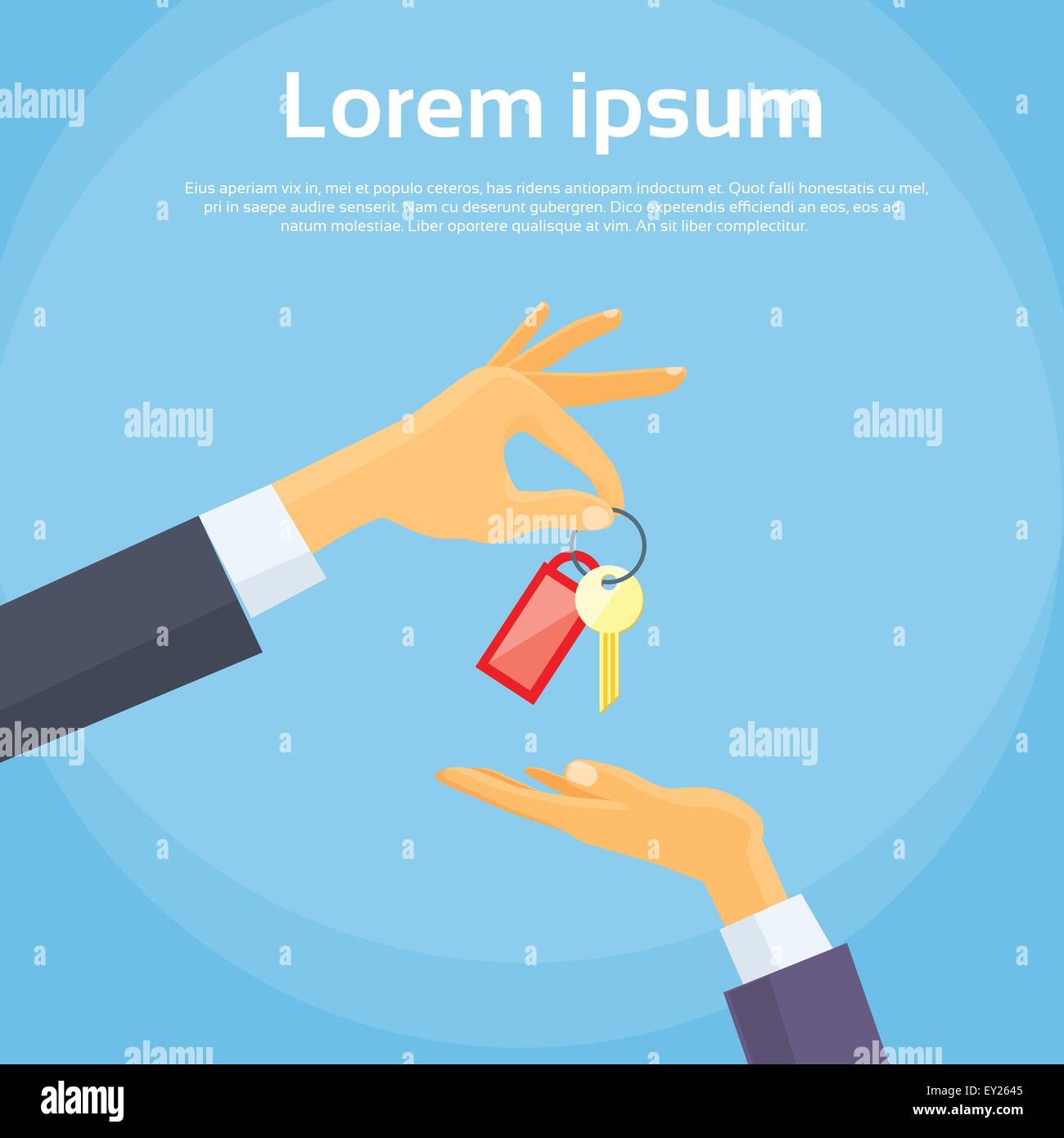 Hands Give Key Businessman Deal Concept Flat Vector Stock Vector Image ...
