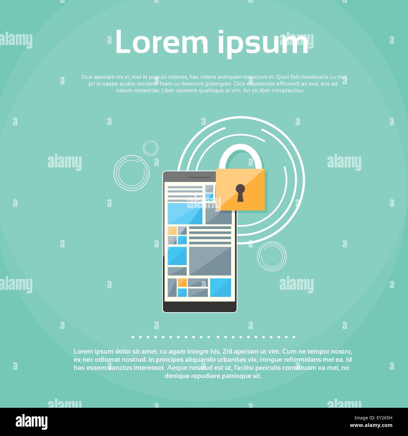 Smart Phone Lock Screen Data Privacy Protection Stock Vector Image ...