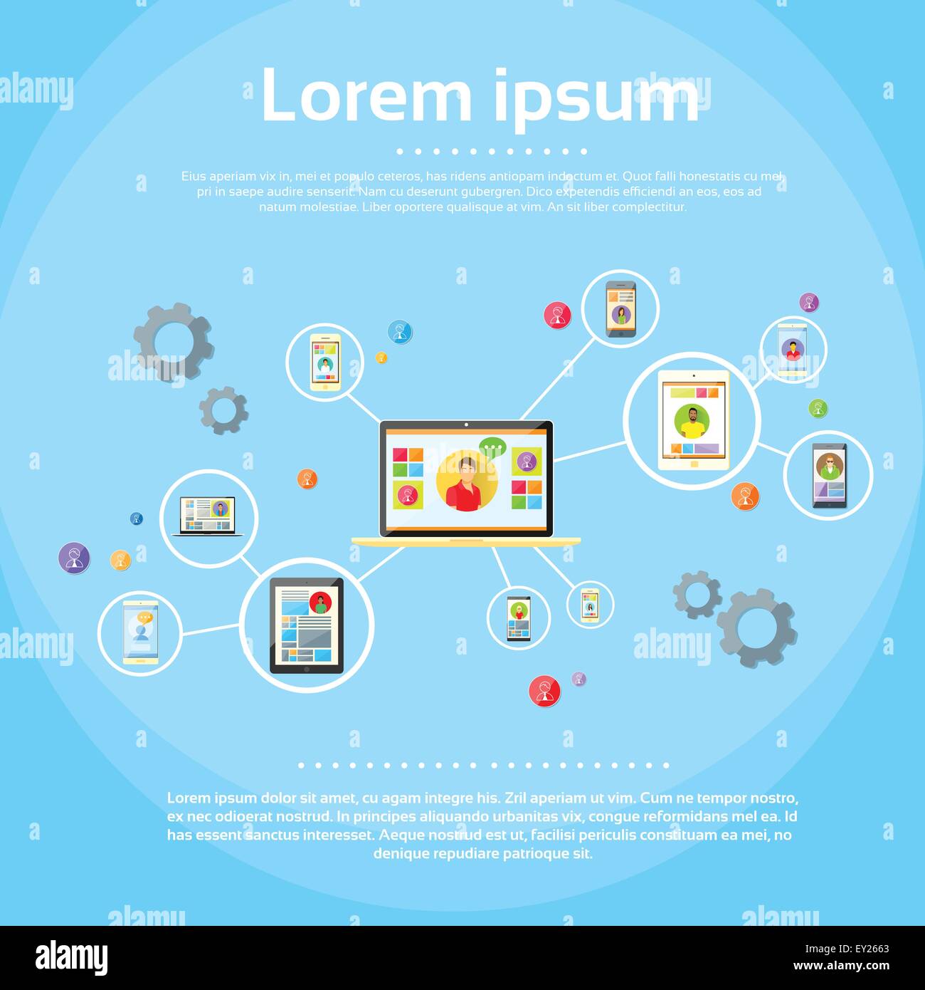 Social Network Connection Concept Internet Device Communication Stock ...