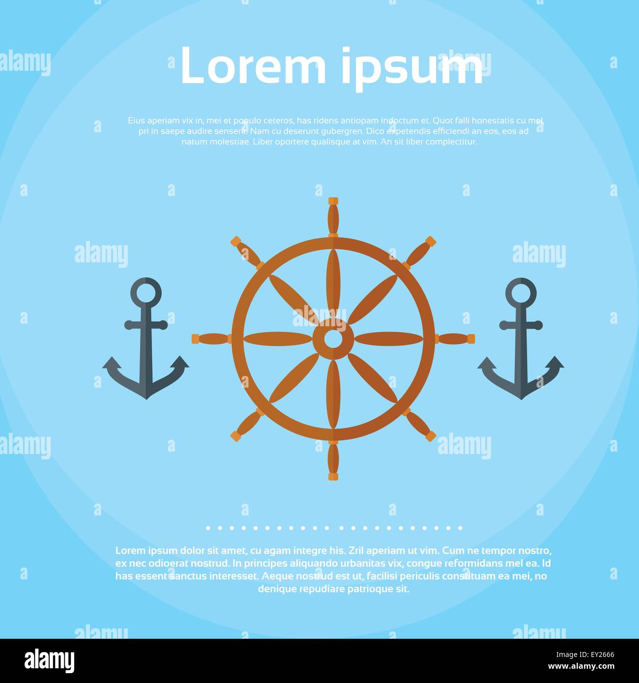 Anchor Steering Wheel Sea Blue Flat Vector Stock Vector Image & Art - Alamy