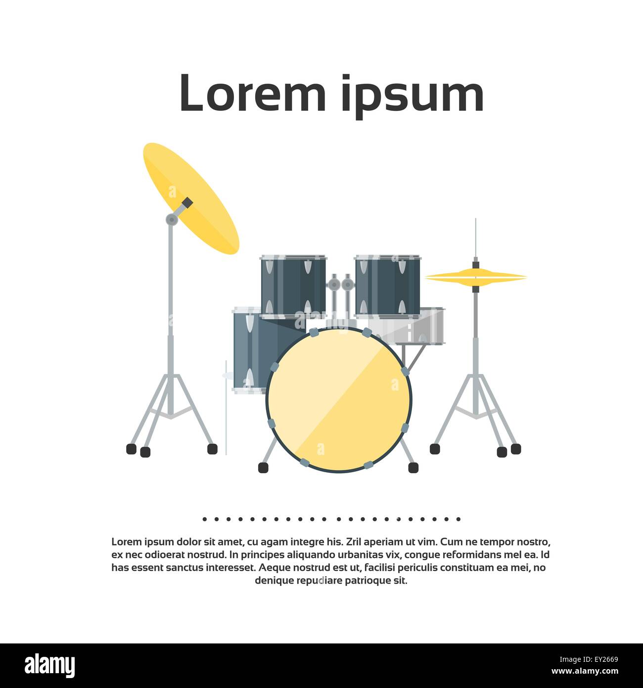 Musical Instruments Set Drums Rock Band Music Equipment Stock Vector ...