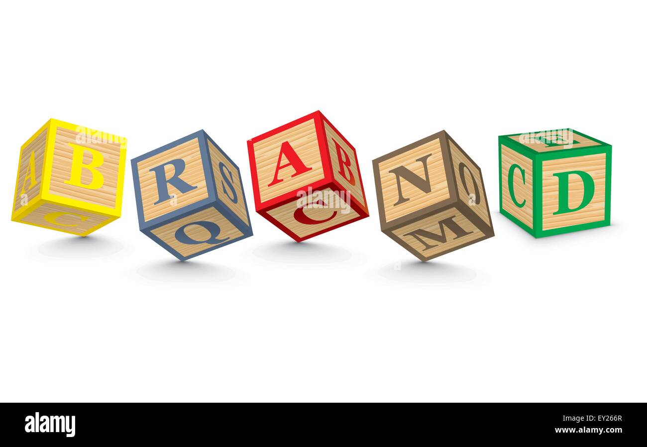 BRAND written with alphabet blocks - vector illustration Stock Vector ...