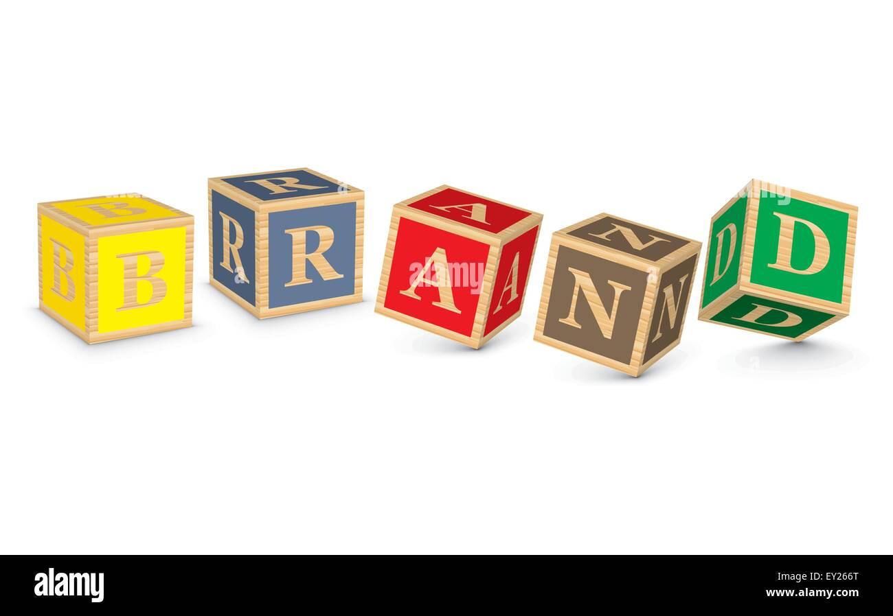 BRAND written with alphabet blocks - vector illustration Stock Vector ...