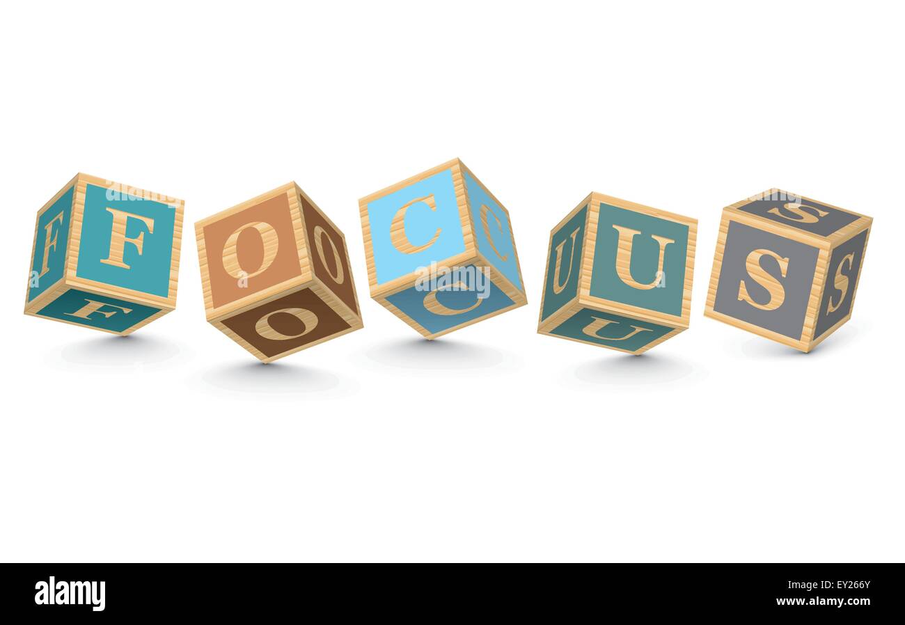 FOCUS written with alphabet blocks - vector illustration Stock Vector ...