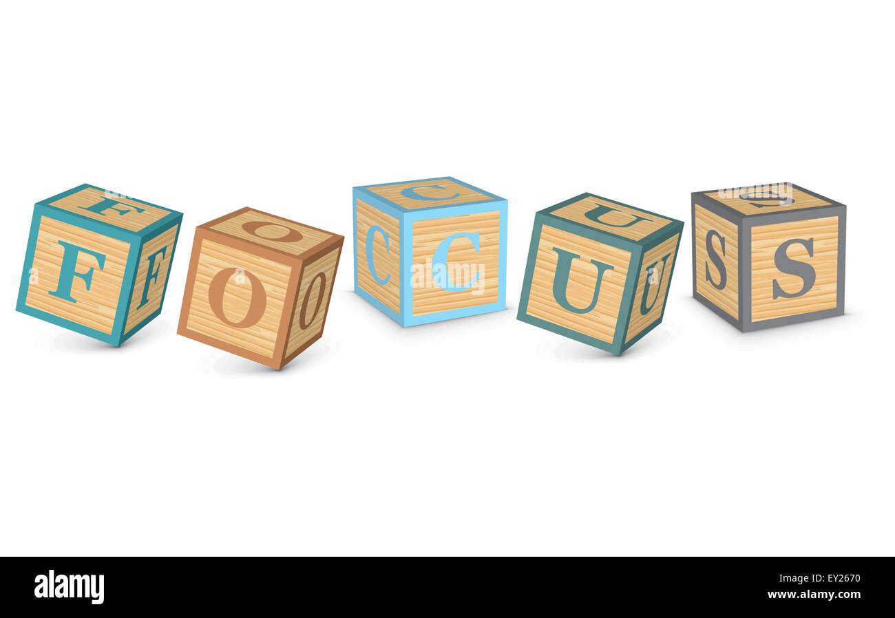 FOCUS written with alphabet blocks - vector illustration Stock Vector ...