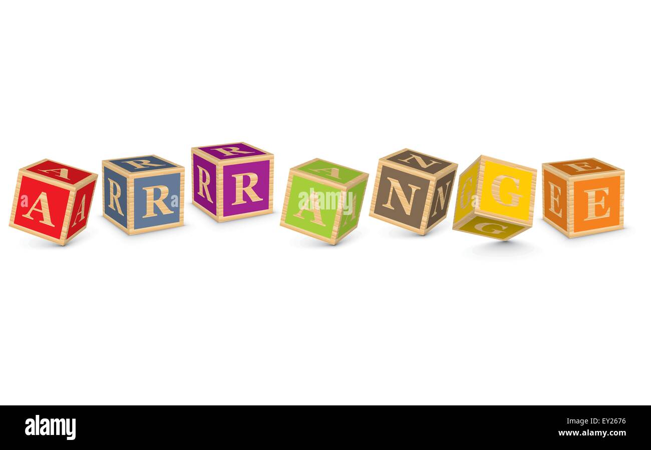 ARRANGE written with alphabet blocks - vector illustration Stock Vector ...
